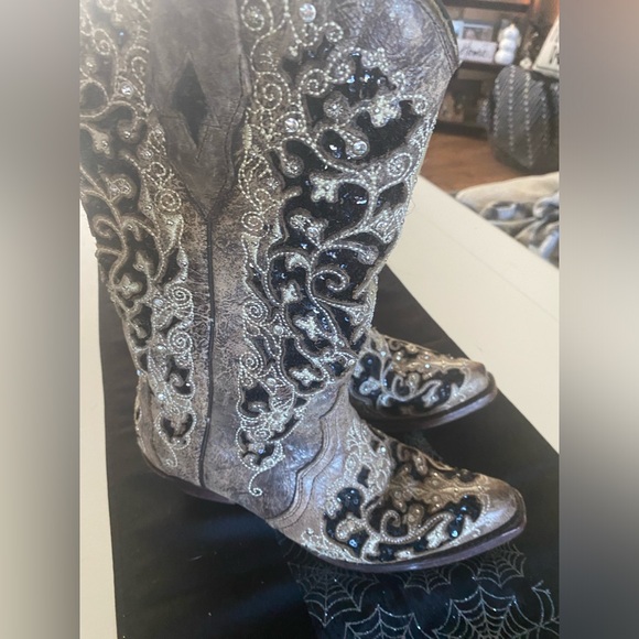 Corral | Shoes | Sparkle Brownblack Corral Cowboy Boots | Poshmark
